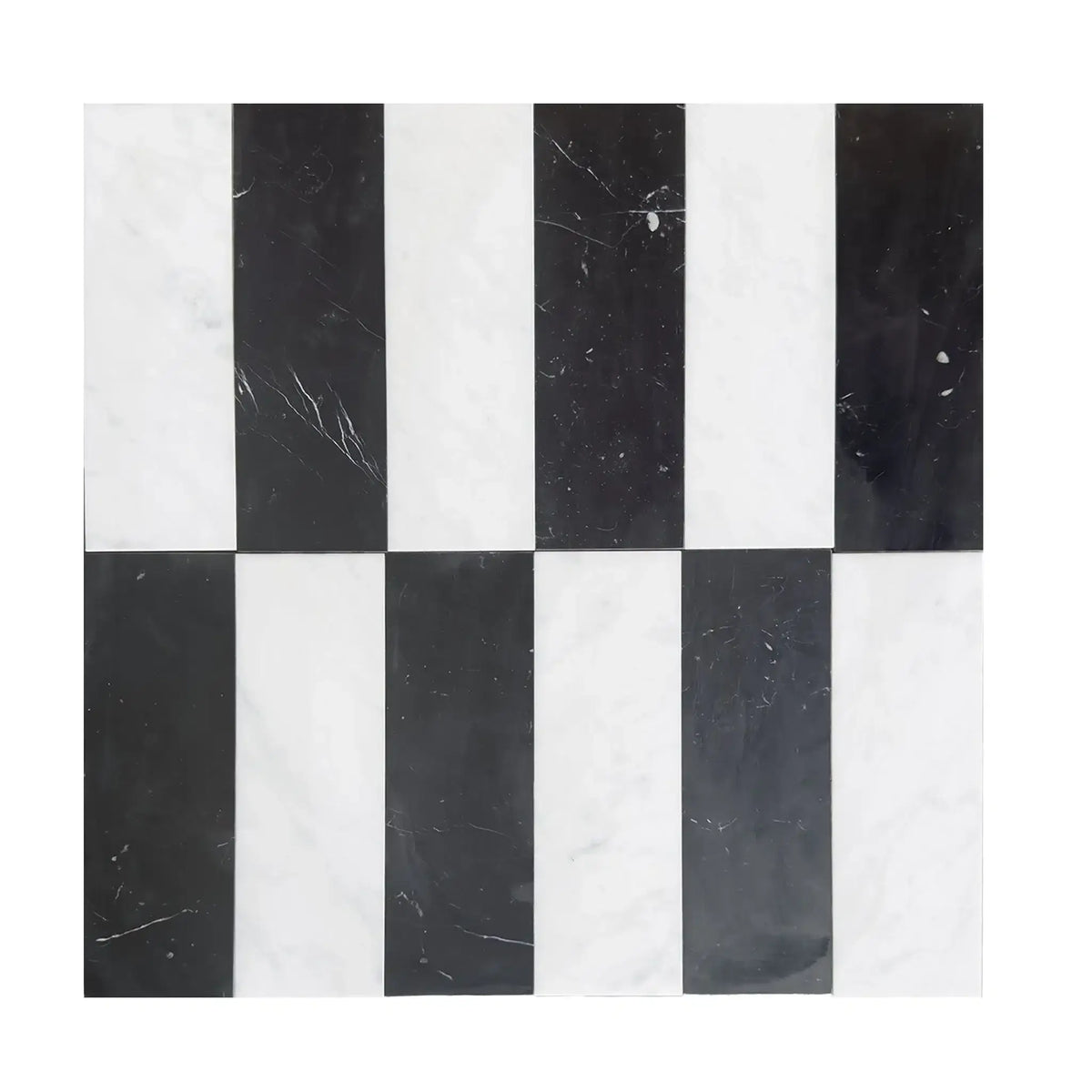 Arezzo Carrara & Nero Marquina Tile 4x12