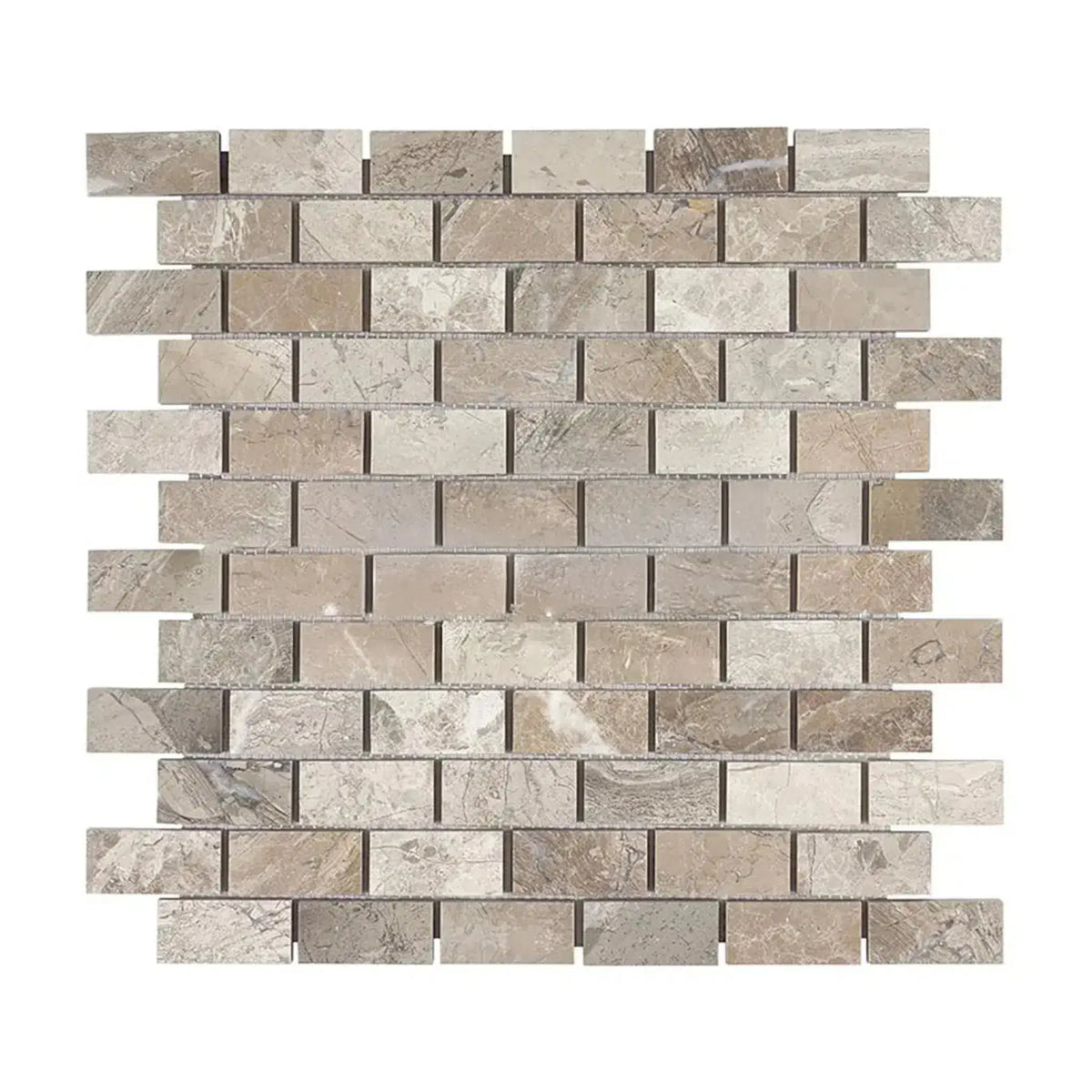 Atlantic Gray Marble 1X2 Brick Mosaic Tile