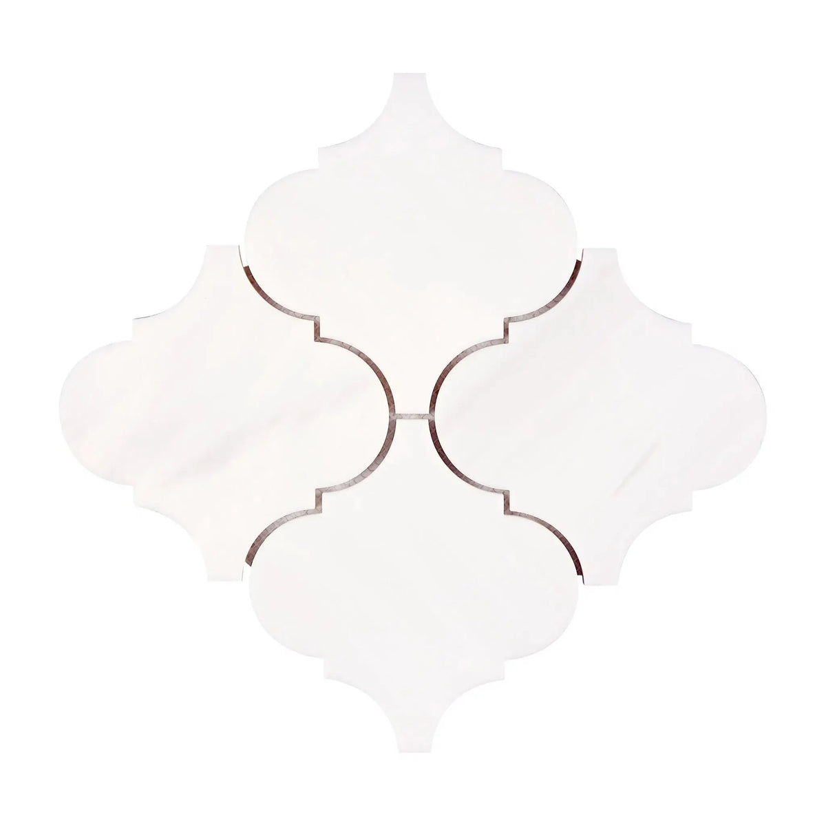 Bianco Dolomite Arabesque Marble Mosaic Tile– SurfacesGalore