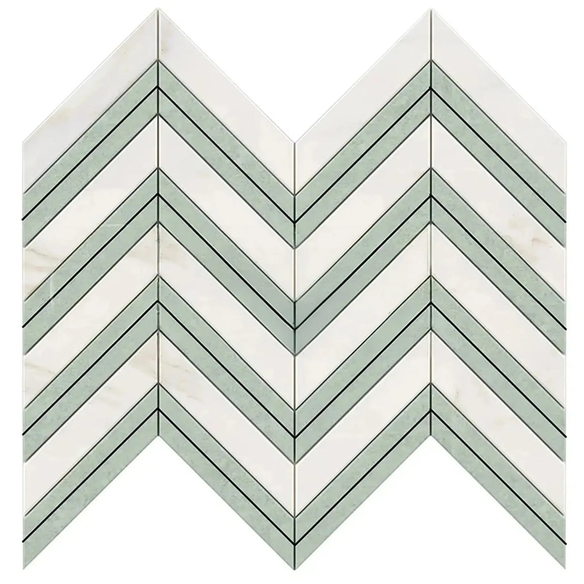 Calacatta Gold Chevron Marble Tile Large Mosaic