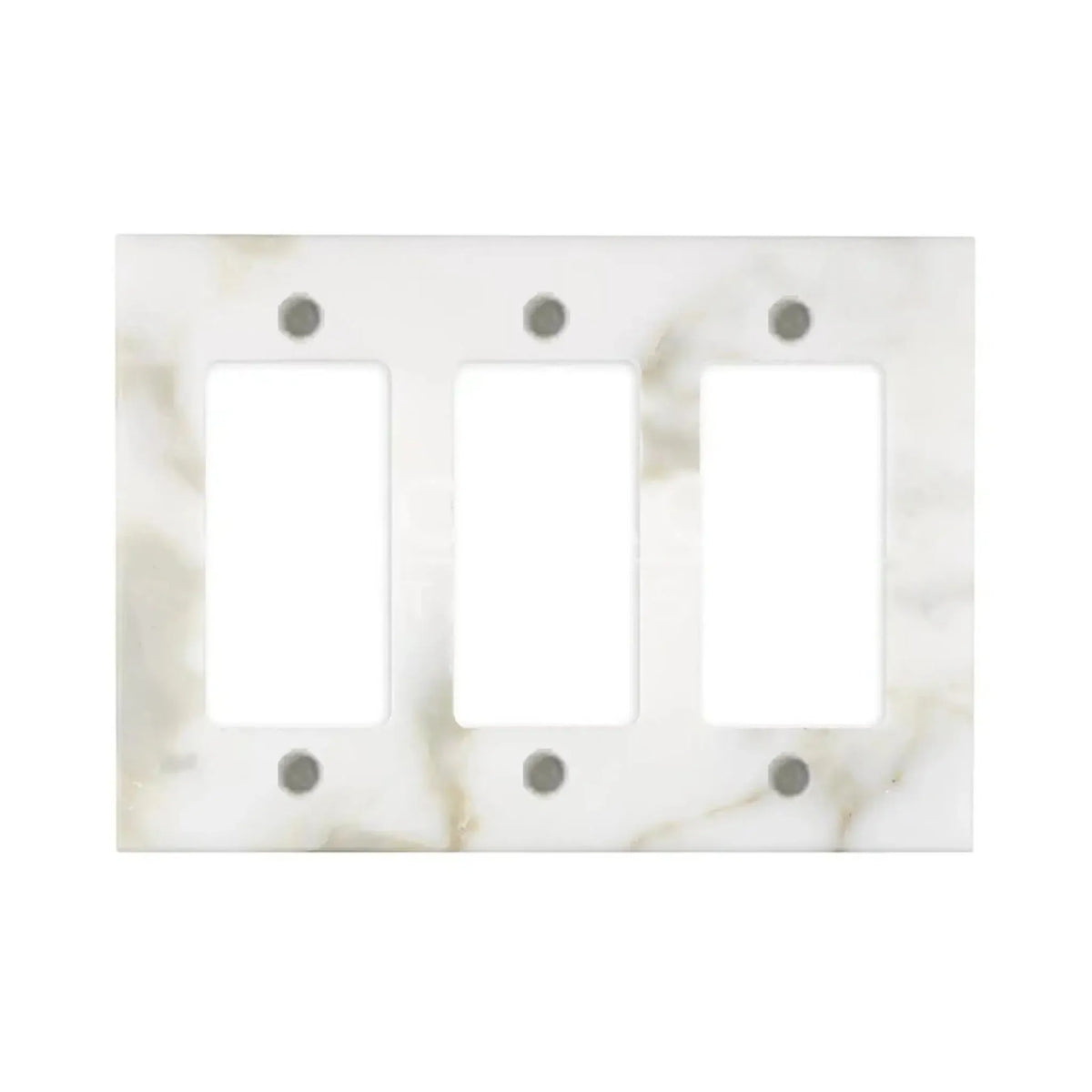 Calacatta Gold Marble Triple Rocker Wall Plate