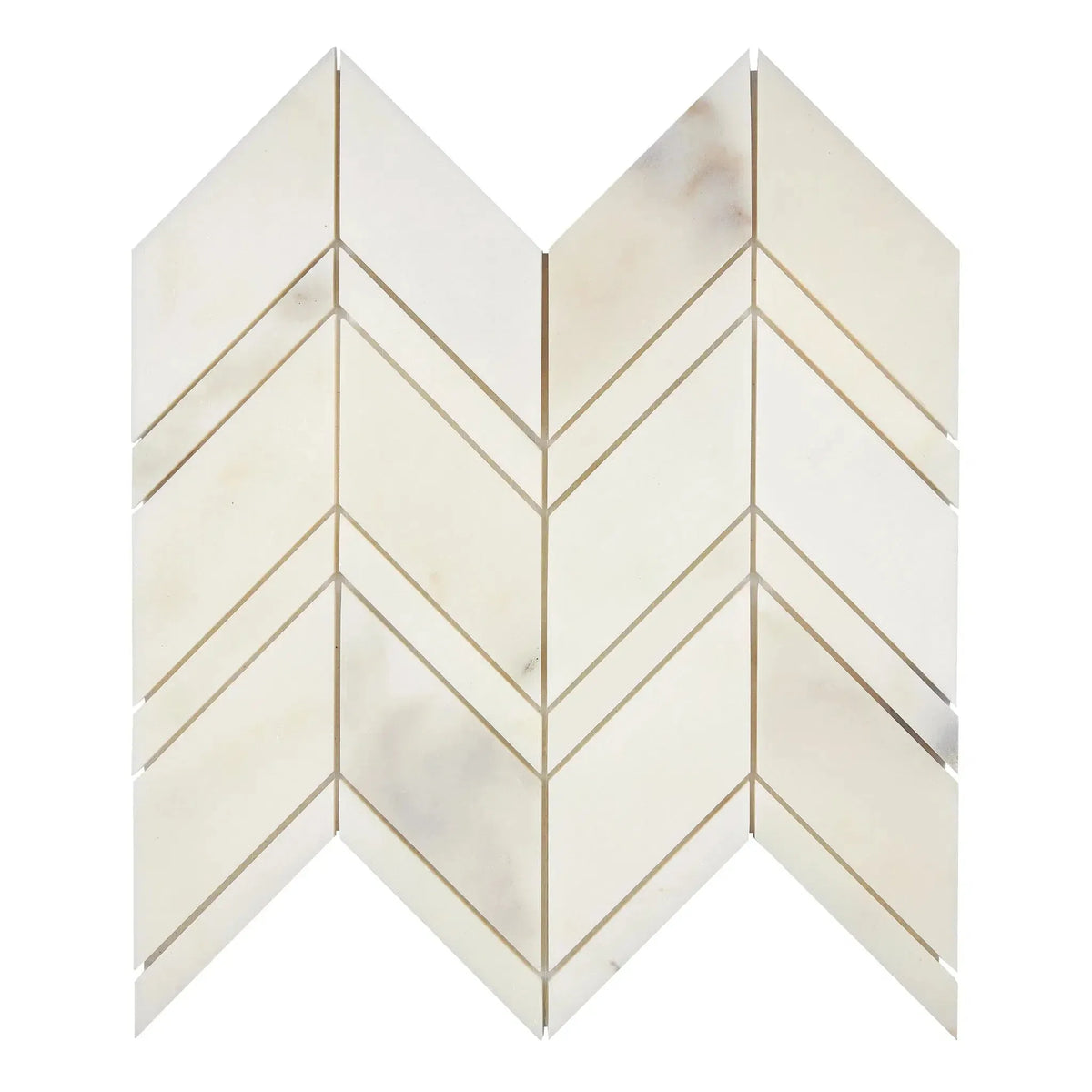 Calacatta Oliva Marble Chevron Mosaic Tile