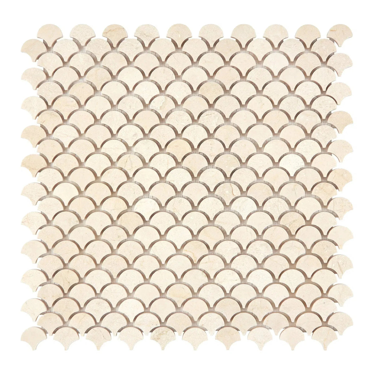 Crema Marfil Marble FAN Mosaic Beige Tile– SurfacesGalore