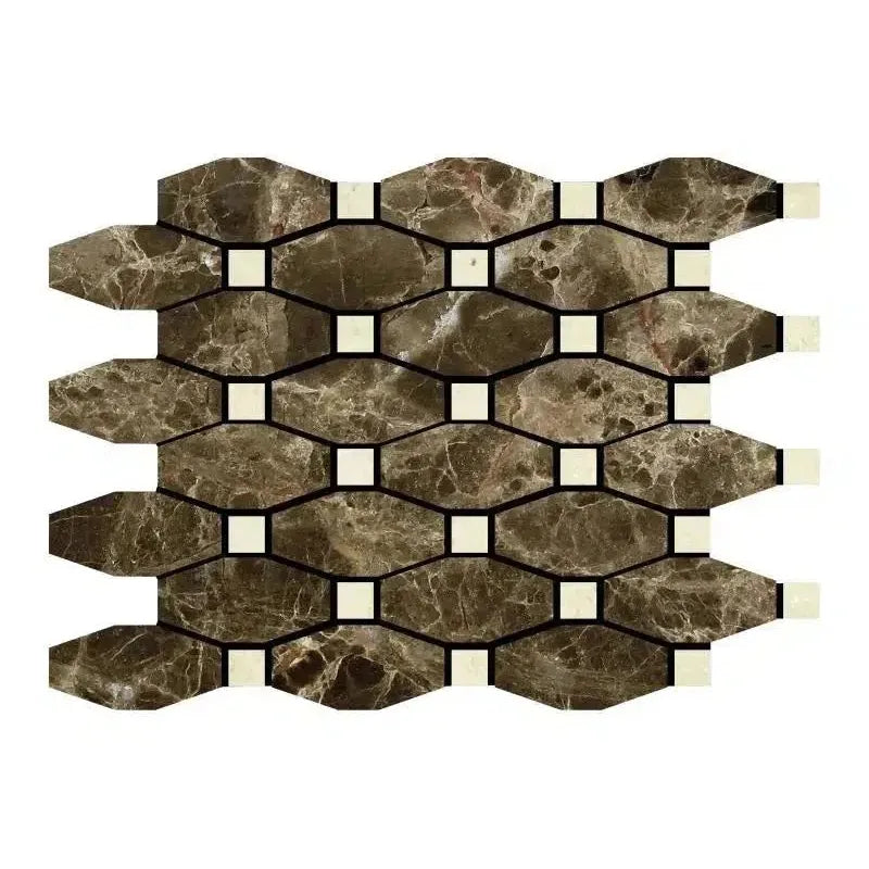 Emperador Dark Marble Octave Mosaic Tile