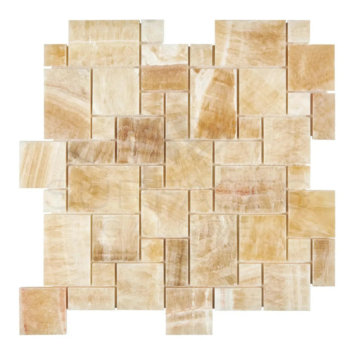 Honey Onyx Marble Tile Mini Versailles Pattern
