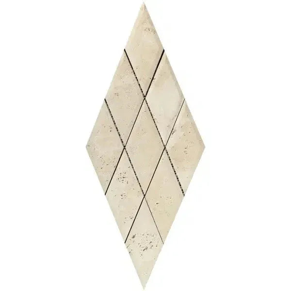 Ivory Travertine 3X6 Diamond Mosaic Tile Honed