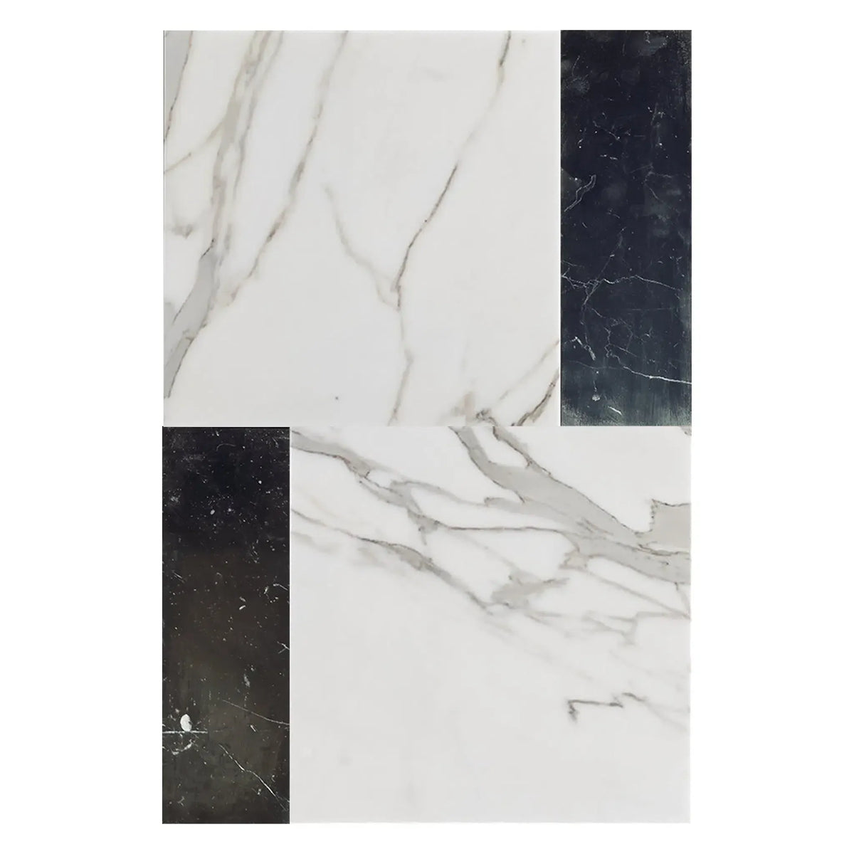 Calacatta Gold 12x12 & Nero Marquina 4x12 Set | Surfaces Galore ...