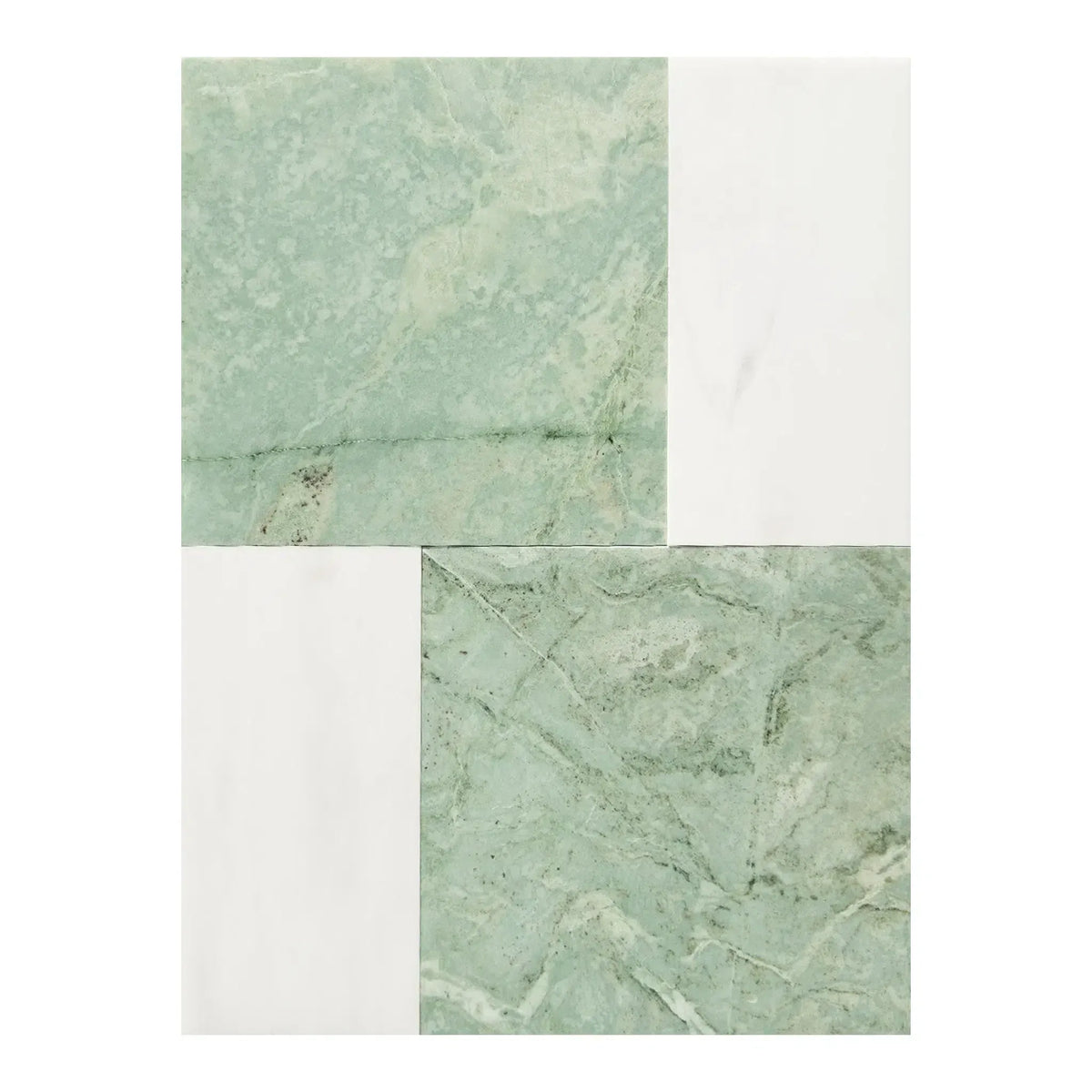 Modena Green & White Marble Tile Set