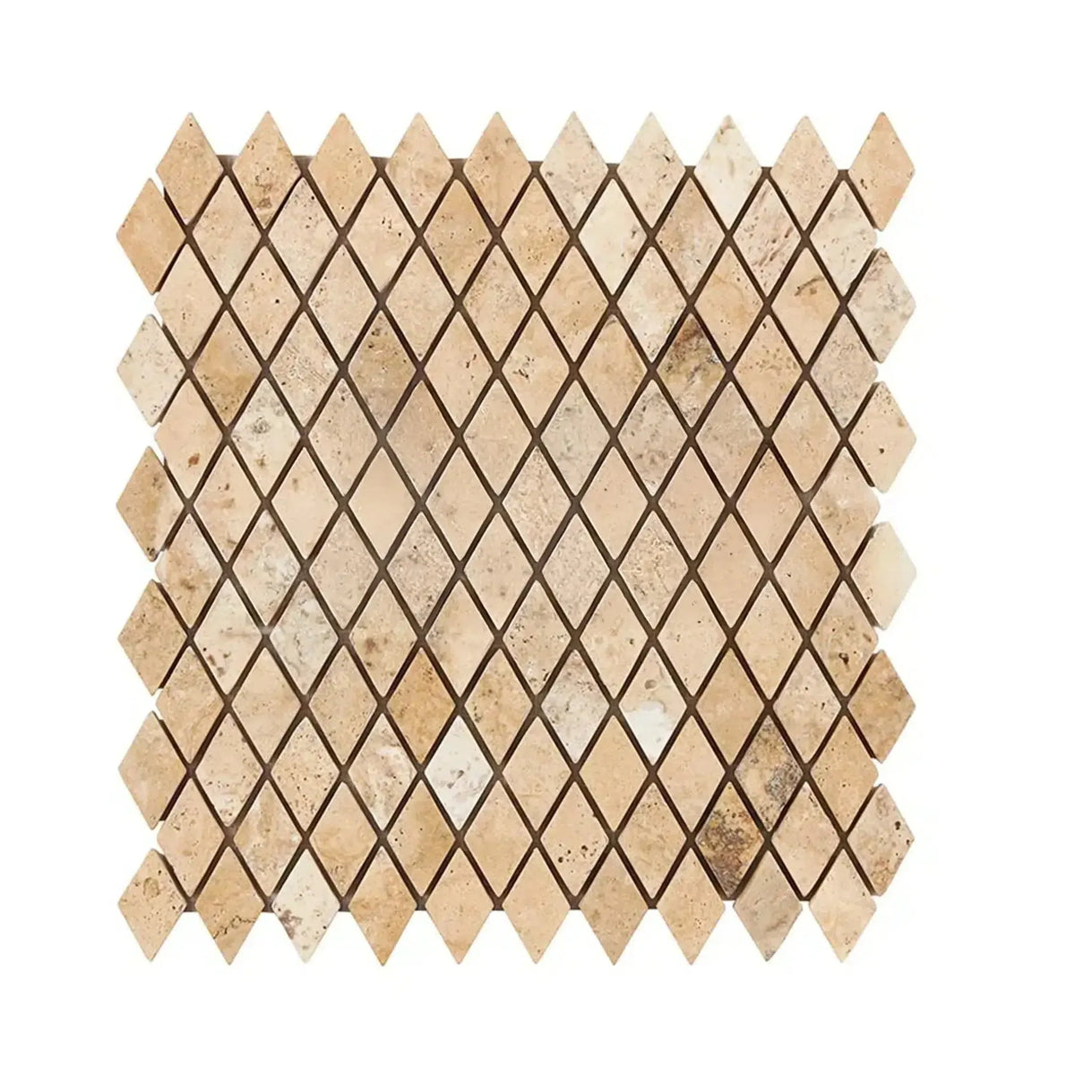 Philadelphia Travertine Diamond Mosaic Tile– SurfacesGalore