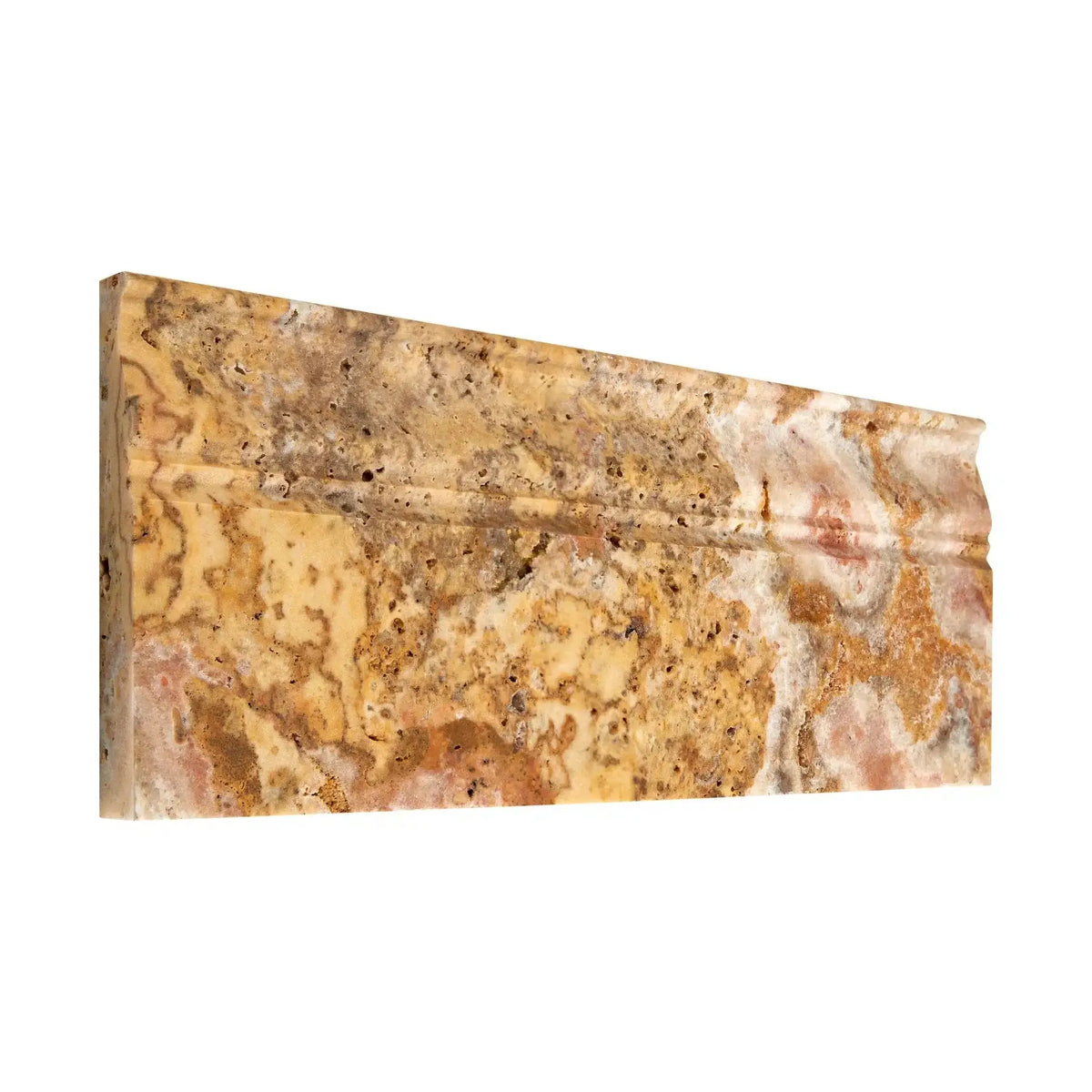 Scabos Travertine Baseboard Trim 5X12 Honed– SurfacesGalore