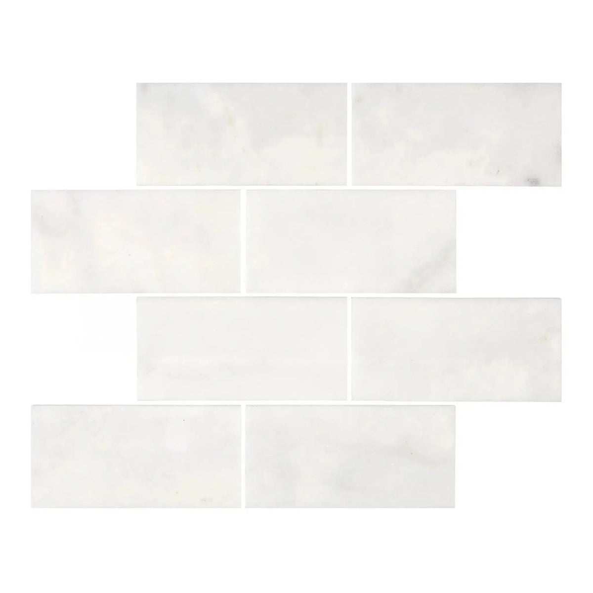 Snow White Marble 3X6 Polished Subway Tile
