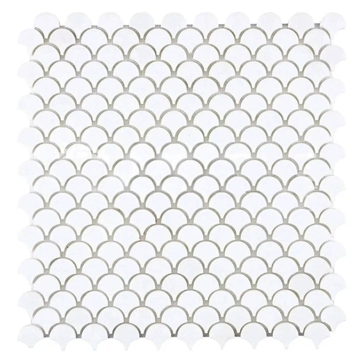 Thassos White Marble Raindrop Mosaic Tile