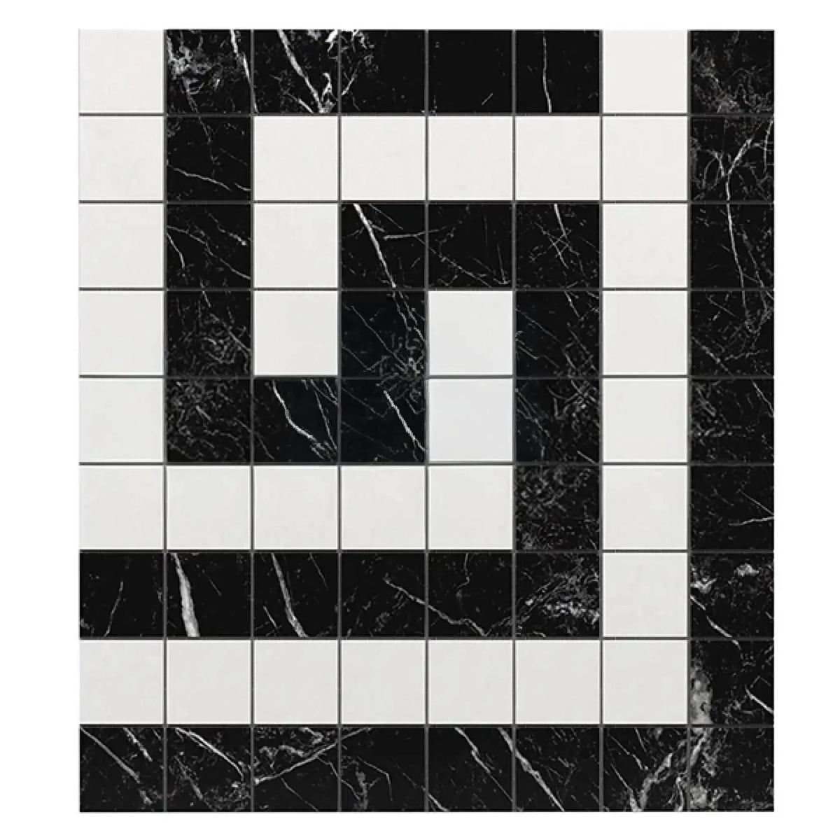 Thassos White Greek Key Marble Corner Tile