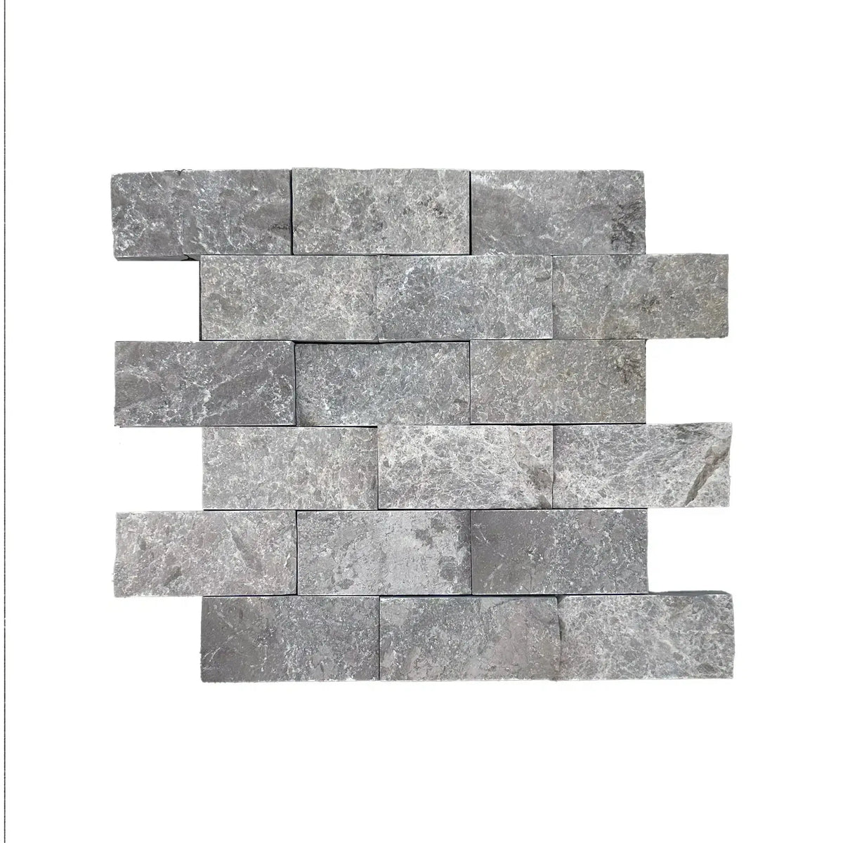 Tundra Gray Marble Mosaic Split Faced 2X4