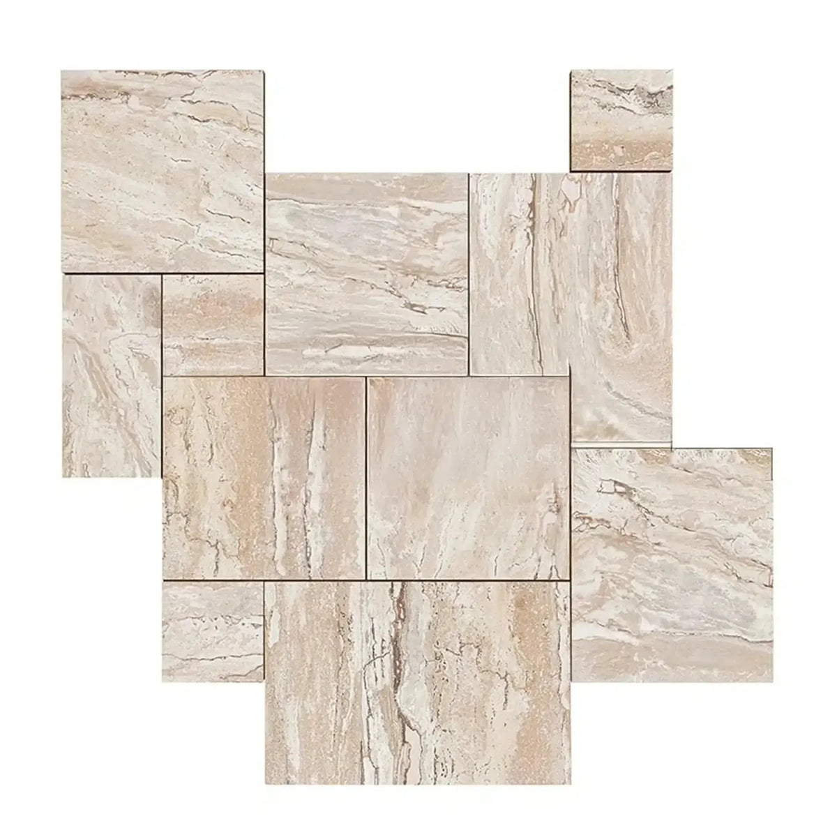 Valerenga Travertine Versailles Pattern Straight | Surfaces Galore– SurfacesGalore
