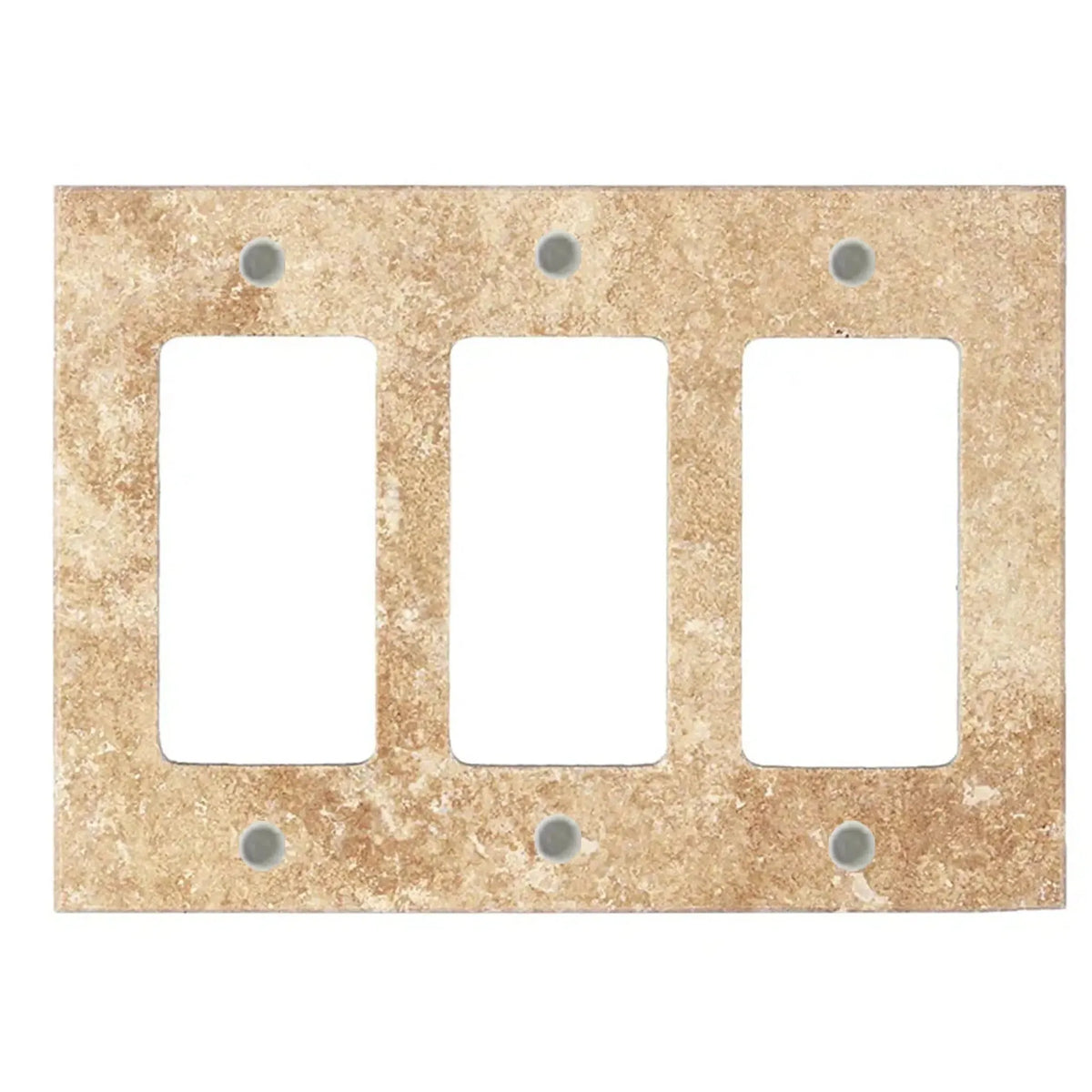 Walnut Travertine Triple Rocker Switch Plate