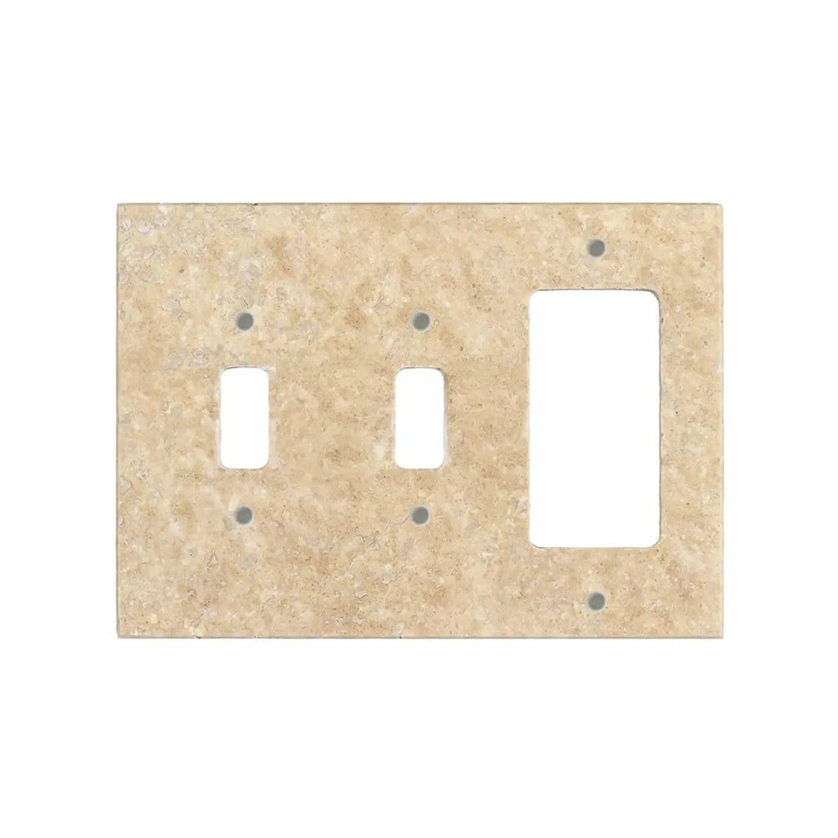 Walnut Travertine Double TOGGLE ROCKER Plate
